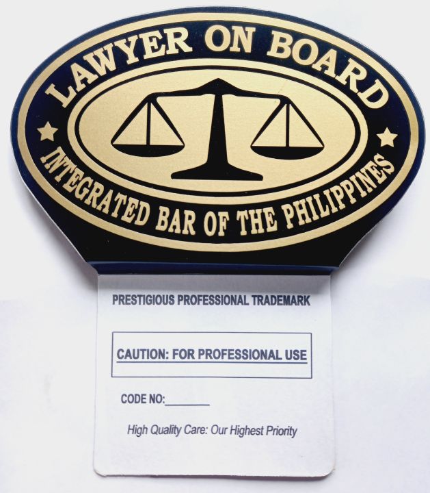 IBP LAWYER ON BOARD CAR EMBLEM Black Background | Lazada PH