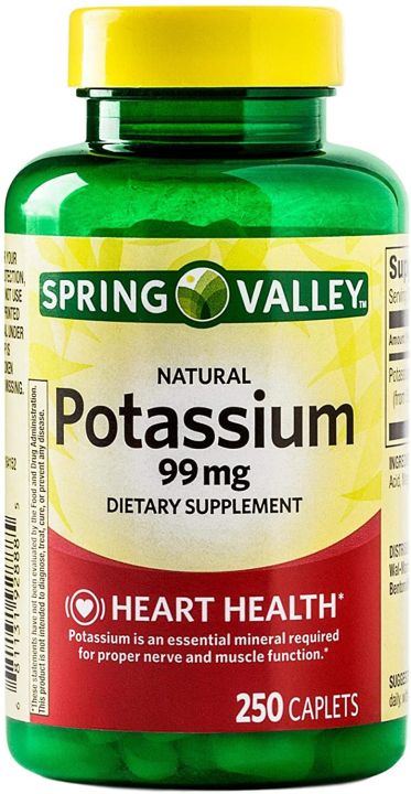Spring Valley Potassium 99mg Support Heart Health, 250 Caplets | Lazada PH