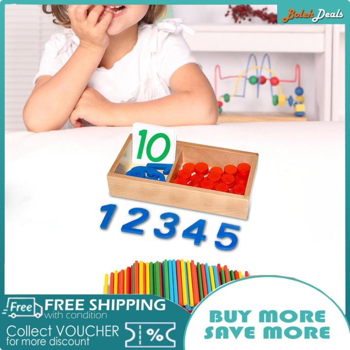 BolehDeals Wooden Montessori Cards Number and Counters Numbers and ...