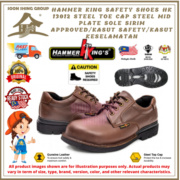 Hammer King Safety Shoes HK 13012 Steel Toe Cap Steel Mid Plate sole SIRIM APPROVED/Kasut Safety ...