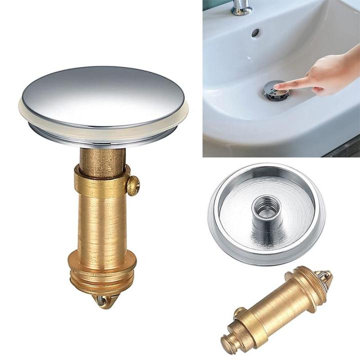 Chrome Bathroom POP up Basin WASTE Sink Push Button Click Clack PLUG ...
