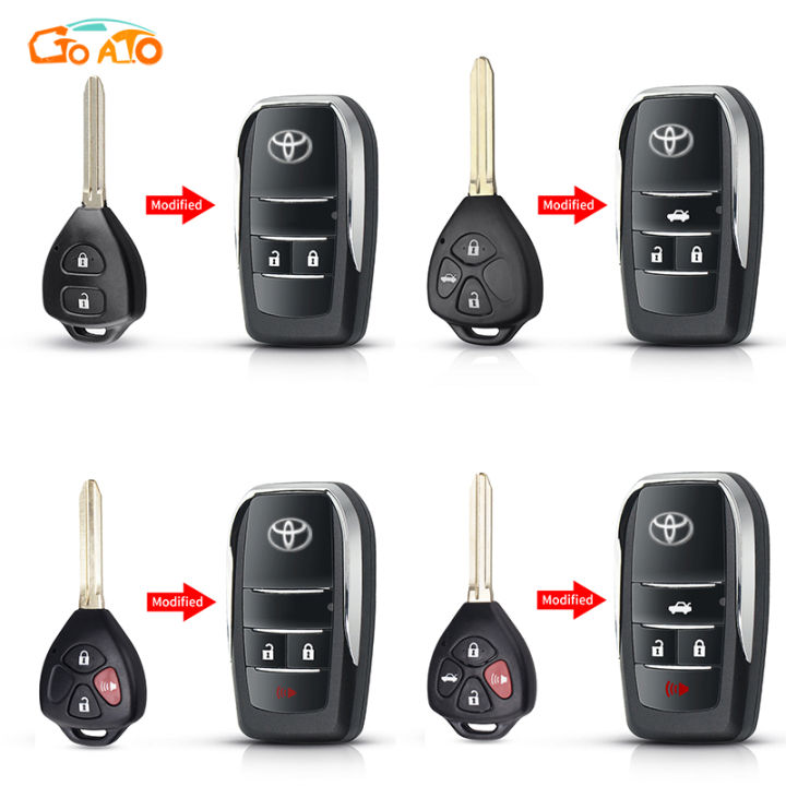 GTIOATO For Toyota Modified Folding Key Shell Car Key Cover Key Holder ...