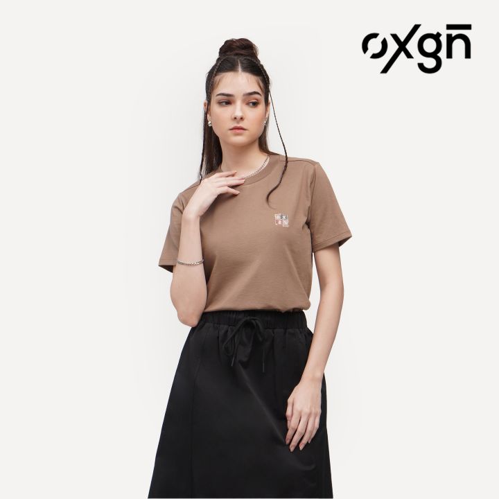OXGN Logo T-Shirt For Women (Mocha) | Lazada PH