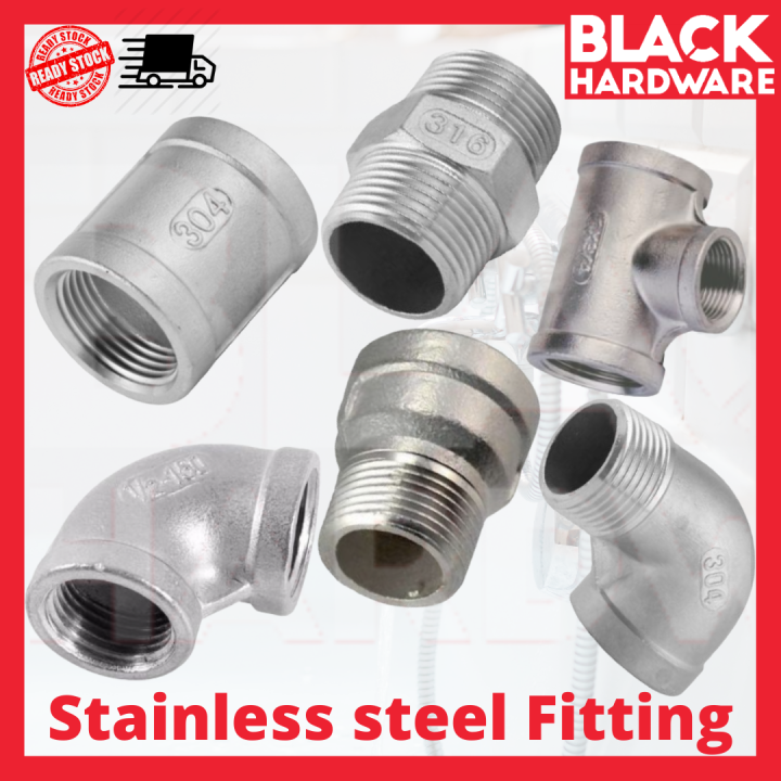 BLACK HARDWARE SUS 304 Stainless Steel Pipe Sambung Penyambung Paip ...