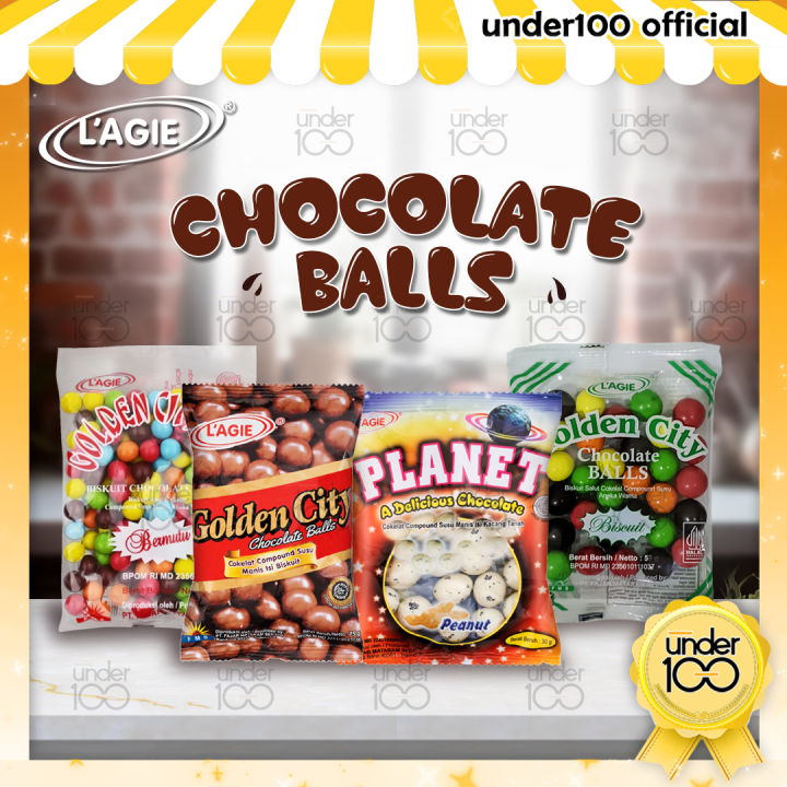 L'AGIE Planet | Golden City Mini | Choclate Balls Biskuit Coklat Candy ...