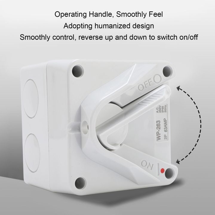 Safety Isolation Switch AC 63A Leakage Guard Enclosed Motor Disconnect ...