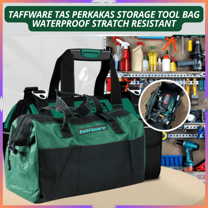 STOK READY Taffware Tas Perkakas Storage Tool Bag Waterproof Stratch ...