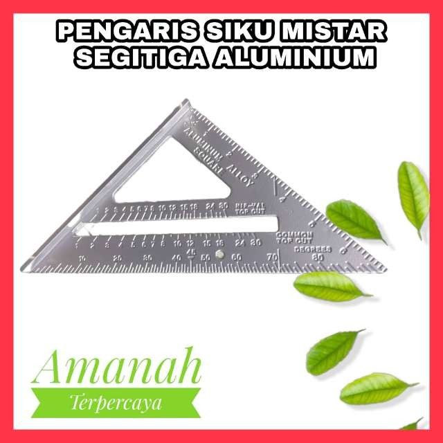 PENGGARIS SIKU MISTAR SEGITIGA ALUMINIUM TRIANGLE RULER | Lazada Indonesia
