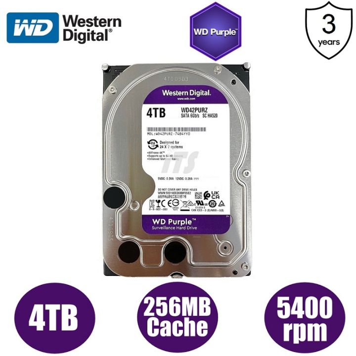Western Digital Purple WD40PURZ / WD42PURZ / WD43PURZ 24x7 4TB 3.5 ...