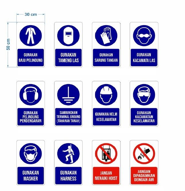 Custom Rambu Safety Sticker Vinyl Print | Lazada Indonesia
