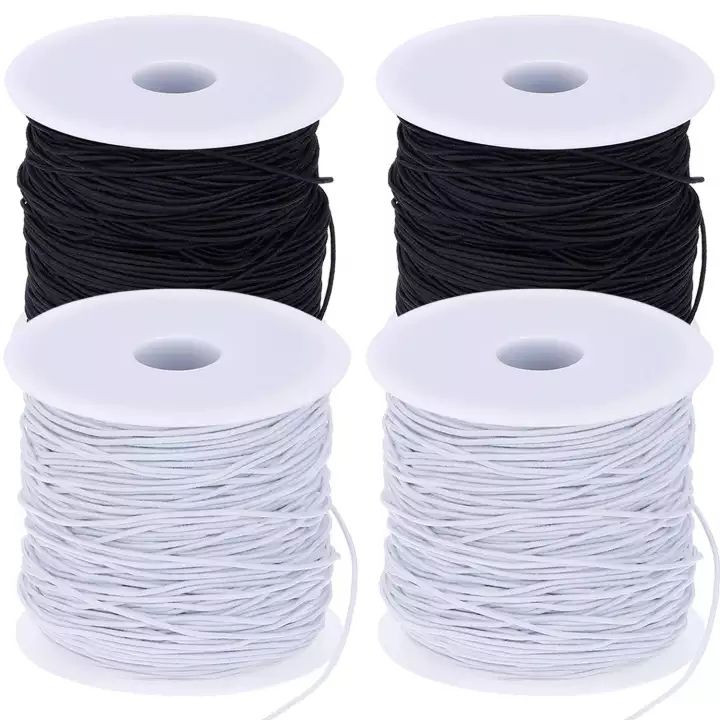 1mm 100m Black Elastic Thread Round Beading Cord Stretch Fabric Craft ...