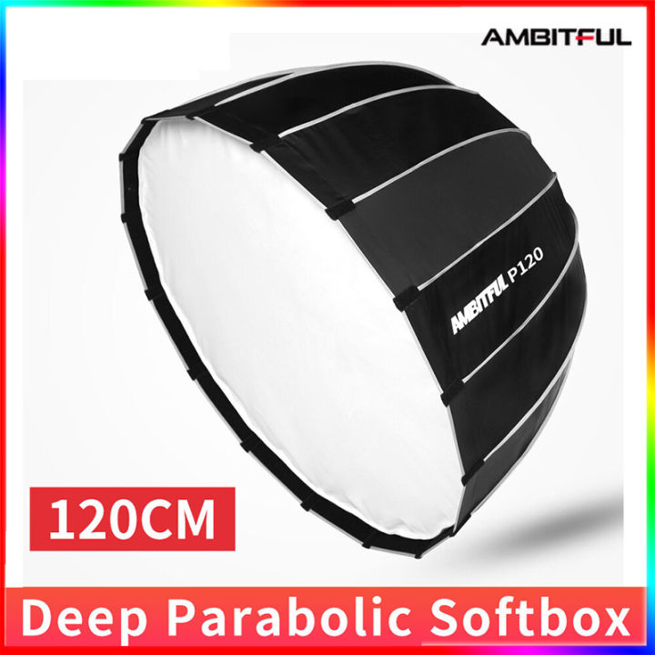 AMBITFUL P120 Portable 120CM 16 Metal Rods Deep Parabolic Softbox ...