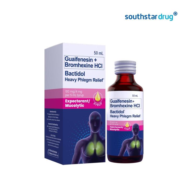 Bactidol Heavy Phlegm Relief 100mg/4mg/5ml Syrup 50ml | Lazada PH