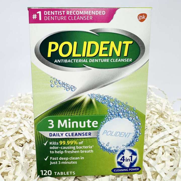 Polident Antibacterial Denture Cleanser ( 4 in 1 Cleaning Powder ) 120 ...