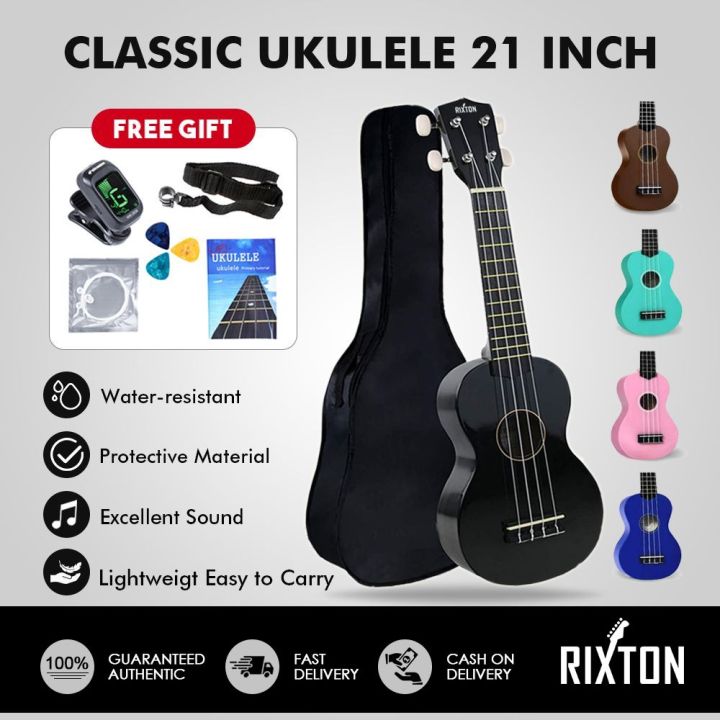 RIXTON Soprano Ukulele for Beginners 21 Inch Hawaiian Wood Ukelele Kit ...