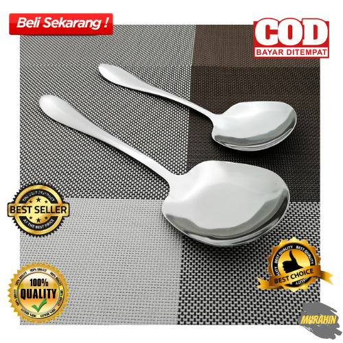 [BISA COD] DISKON Sendok Saji Isi 6 Pcs Stainless Super Tebal Sendok ...