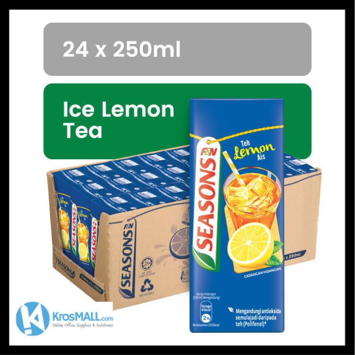 F&N Seasons Ice Lemon Tea Tetra Pack 1 Carton (24 x 250ml) | Lazada