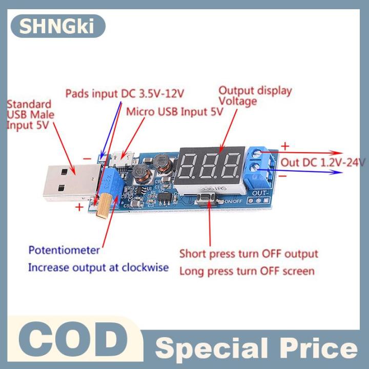 SHNGki DC-DC USB step up/down power supply module boost converter 5V to ...