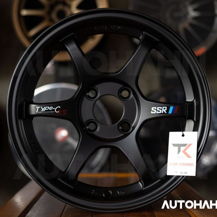 ล้อ SSR Type C RS ขอบ 15 กว้าง 7 นิ้ว ออฟ 35 4H-100 สีดำด้าน งาน TK ...