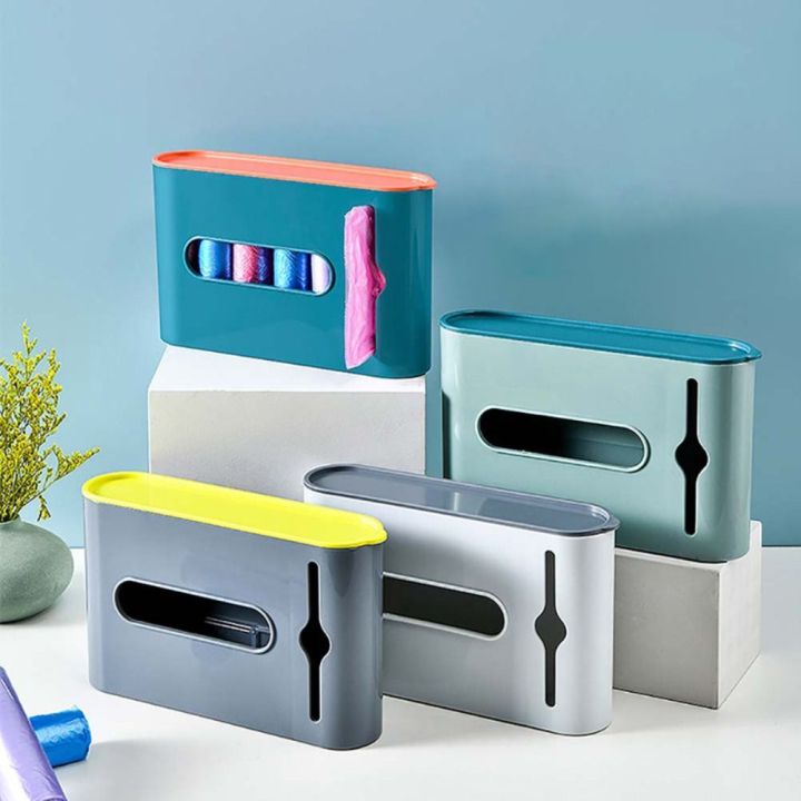 QBHDIA 1Pcs Plastic Garbage Bag Wall Mounted Hidden Kitchen Bathroom ...