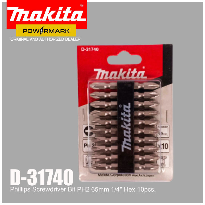 MAKITA D-31740 – Phillips Screwdriver Bit PH2 65mm 1/4″ Hex 10pcs ...