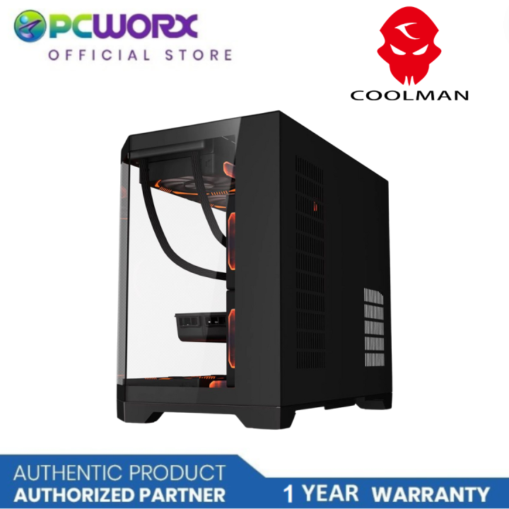 Coolman Spectra Dual Chamber w/ Customizable LCD Screen m-ATX Black ...