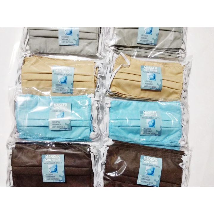 masker kain 2lapis / masker kain 2ply / safety mask / masker non medis ...