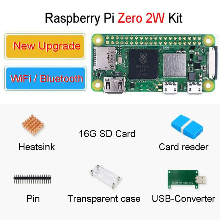 Raspberry Pi Zero 2 W Development Board RPI PI0 2W KIT, Heatsink, Case | Lazada