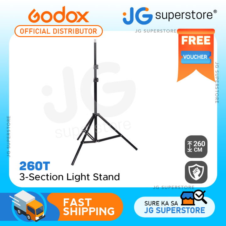 Godox 260T 3-Section Aluminum Light Stand with Air Cushioned Suspension for Studio Lights | JG ...
