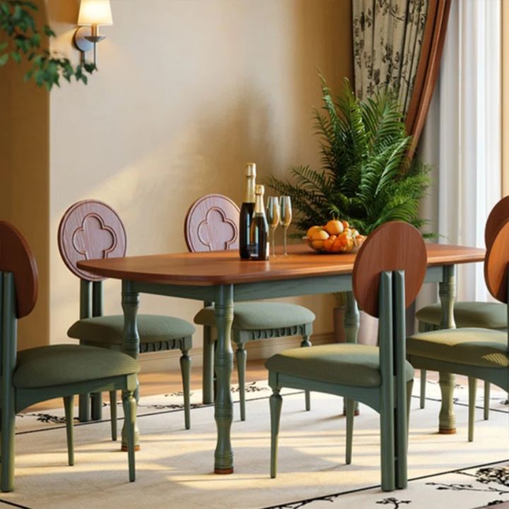 Solid Wood Dining Table 2025 New French Vintage Style – Minimalist ...