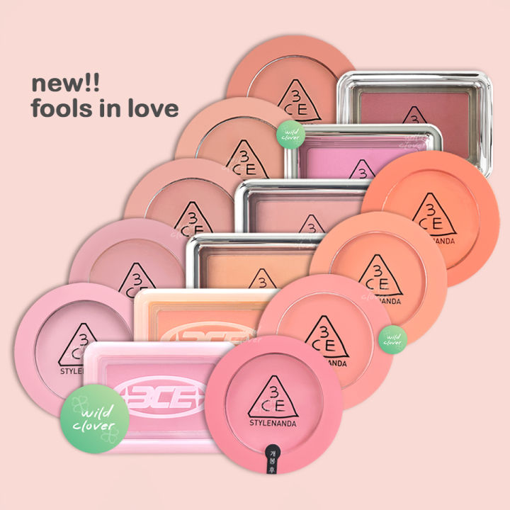 🍀 3CE : แท้สแกนได้ face blush & new take blusher pure pairing ; fools ...