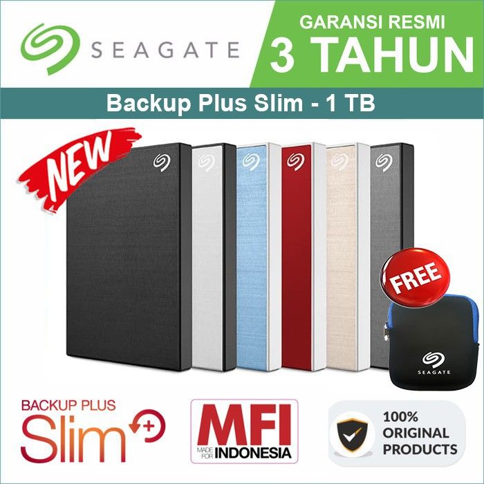 Certified Products Seagate Backup Plus Slim 1TB/2TB Hardisk Eksternal ...