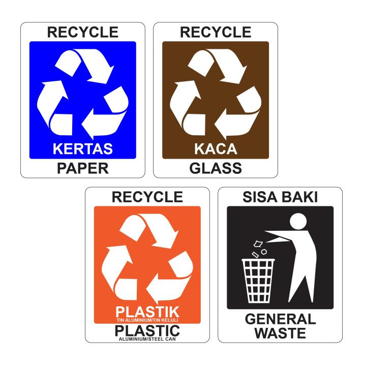 RECYCLE PAPER / GLASS / PLASTIC / ALUMINUM / STEEL CAN / GENERAL WASTE ...