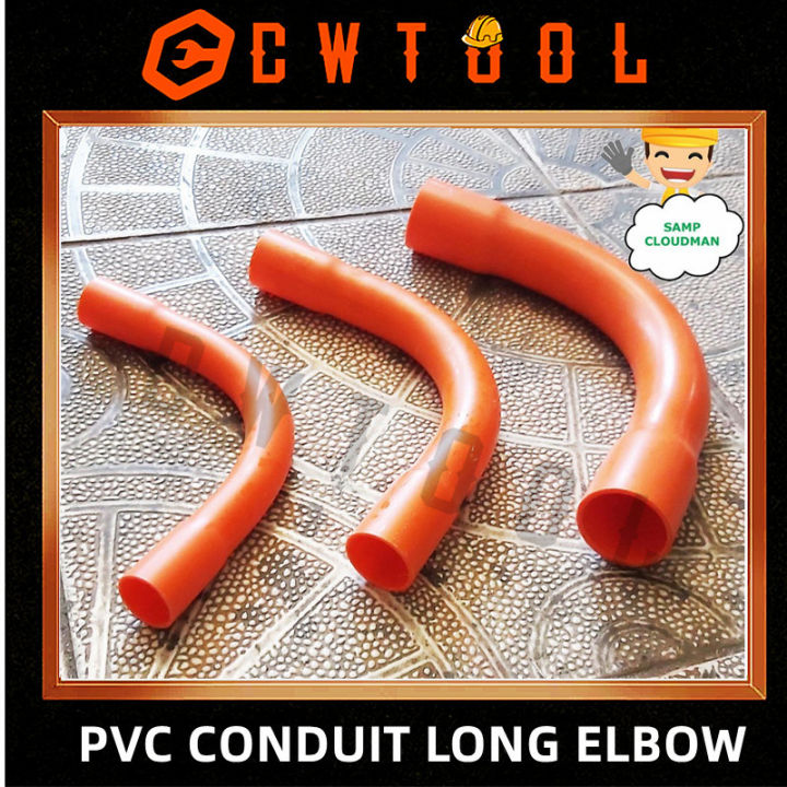 PVC Conduit Elbow Long 1/2 3/4 1 Orange Electrical Conduit Elbows Per ...