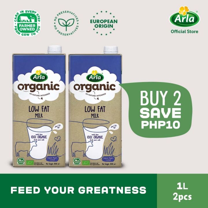 Arla Organic Low Fat Milk 1L 2-Pack | Lazada PH