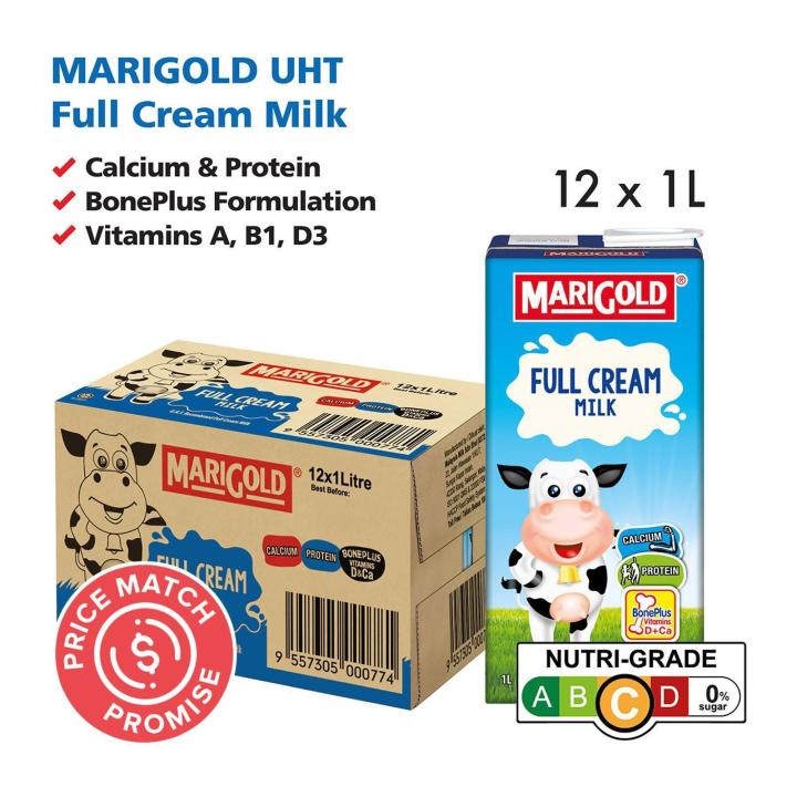 Marigold Full Cream UHT Milk - (12 x 1L) Case (Laz Mama Shop) | Lazada ...