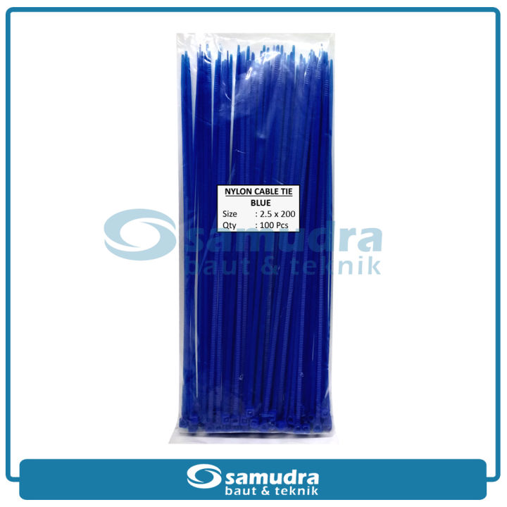 Cable Ties Biru 2.5 x 200 mm Pengikat Plastik Dasi Kabel Tis 20 cm ...