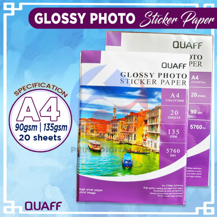 Print Digital Quaff Glossy/Matte Sticker Photo Paper Inkjet 90gsm ...