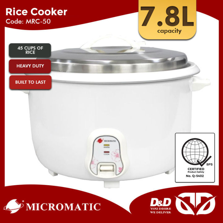 D&D | Micromatic MRC-50 7.8L Rice Cooker | Lazada PH