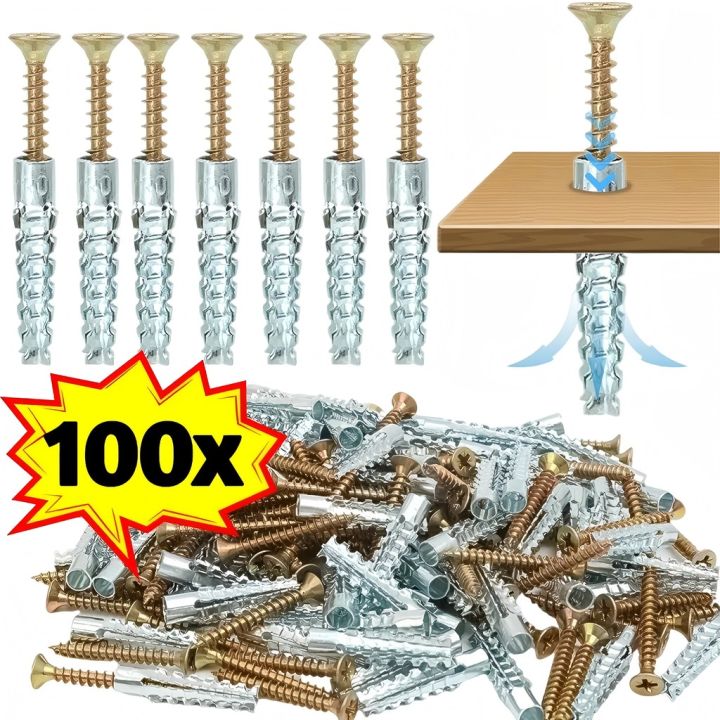 COD M6x30mm 100set/angkur Baut Tembok/sekrup Ekspansi/Baut Sekrup ...