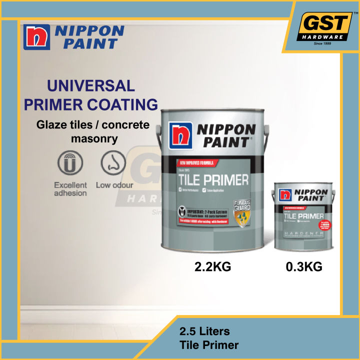 Nippon Paint Tile Primer 2.5L /5L Two Component Water Thinned Epoxy Primer Paint Tiles Paint ...