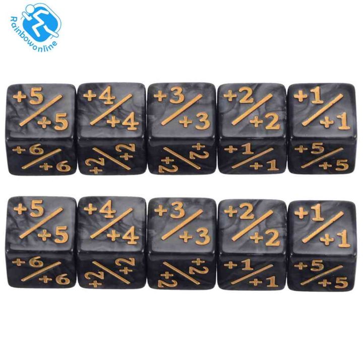 10pcs Dice Counters Positive Negative +1 -1 Gathering Table Game Funny ...
