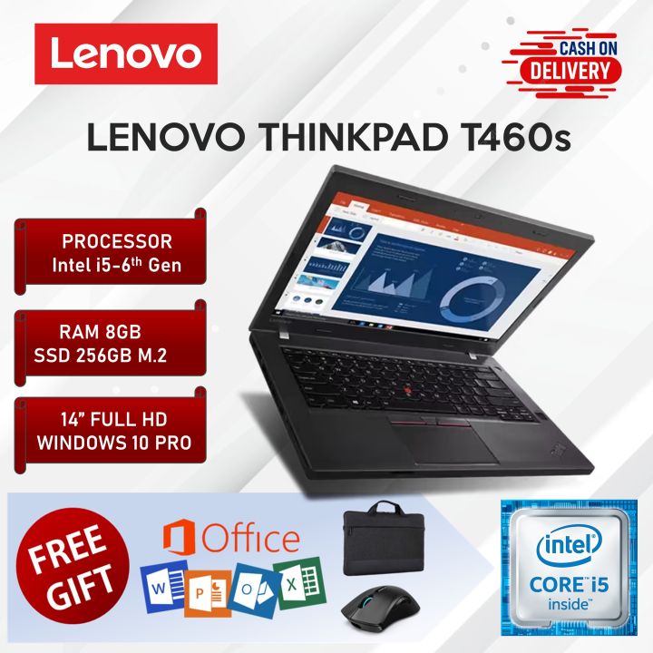 Lenovo Thinkpad T460s i5 6th Gen 8GB RAM 256GB SSD M.2 14 Inch Full HD ...