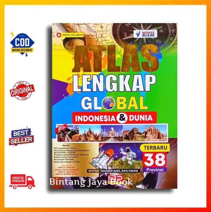Buku Atlas Super Lengkap Disertai Indeks Halaman Full Colour Ukuran ...