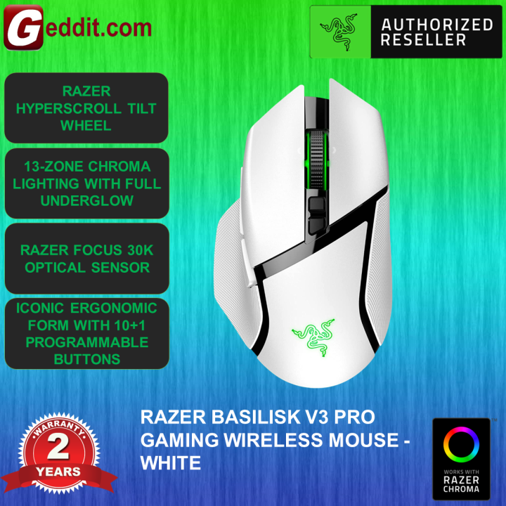 RAZER BASILISK V3 PRO - CUSTOMIZABLE WIRELESS GAMING MOUSE WITH RAZER HYPERSCROLL TILT WHEEL ...
