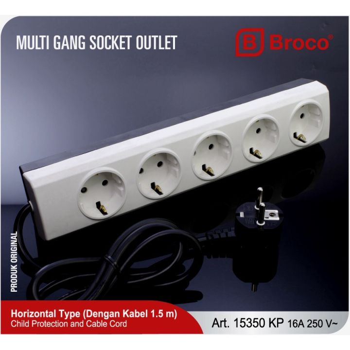 Broco Electrical 15350-KP55 Stop Kontak 5 Lubang (CP Dengan Kabel ...