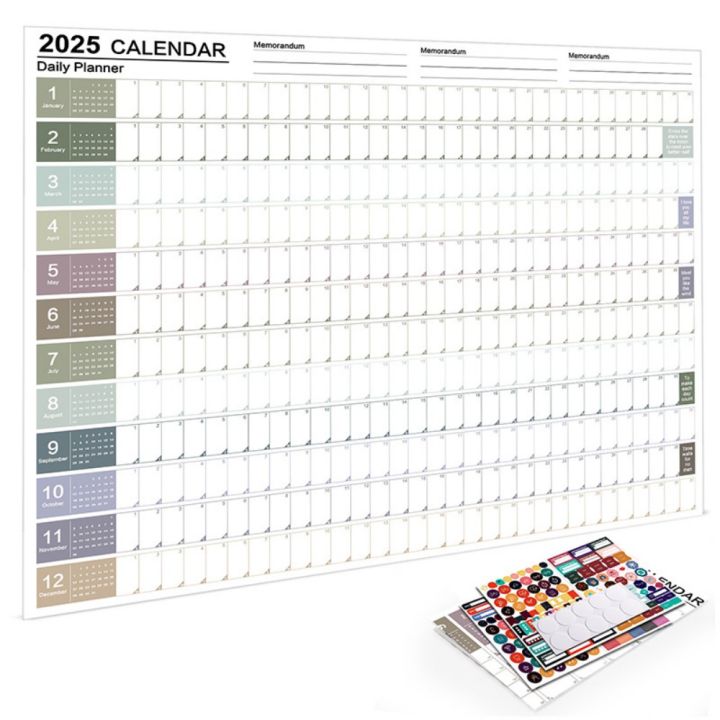 sheet Calendar portable yearly 365-day Planner daily 2025 Agenda for ...