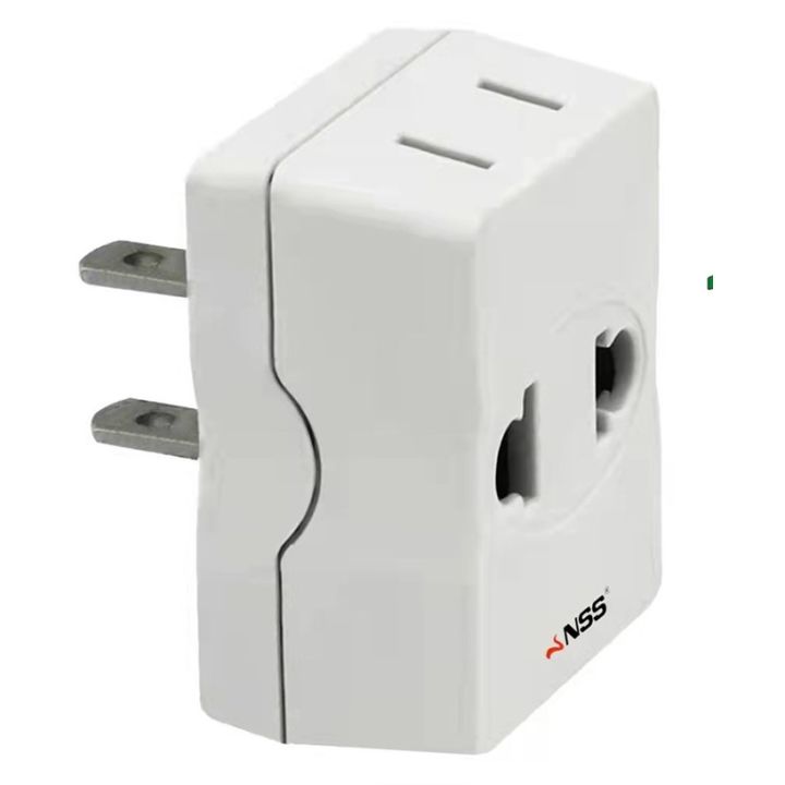 ☃LNB Extension Adaptor Socket Outlet 3 Way 1 Round 2 Flat Pin Power ...