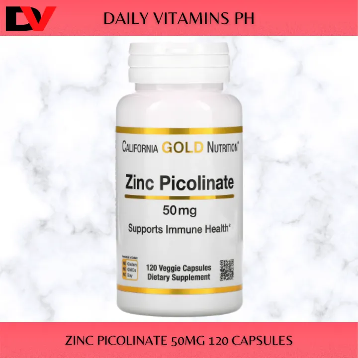 California Gold Nutrition, Zinc Picolinate, 50 mg, 120 Veggie Capsules ...