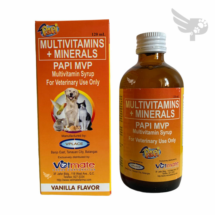 Papi MVP Multivitamins Syrup 120ml - Vanilla Syrup - for Dogs and Cats ...